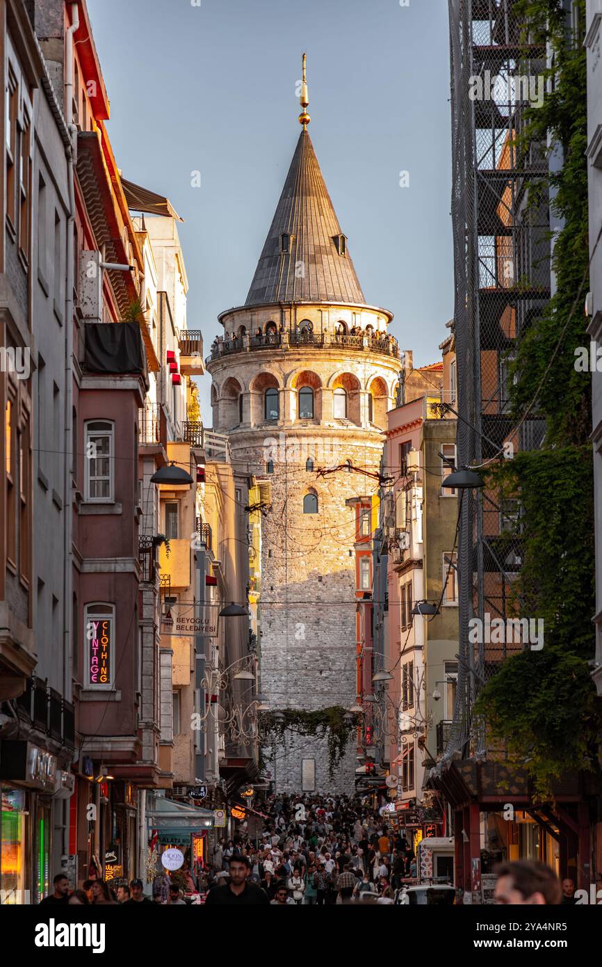 Istanbul, Turkiye - OCT 8, 2024: View of Galata Tower, the ancient ...