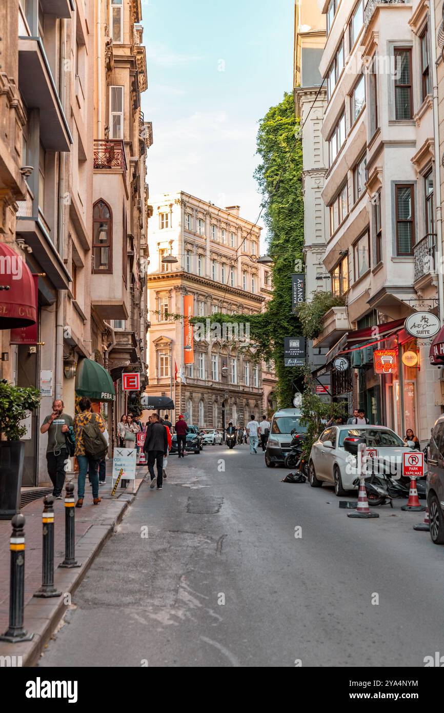 Istanbul, Turkiye - OCT 8, 2024: View from Beyoglu streets, generic ...