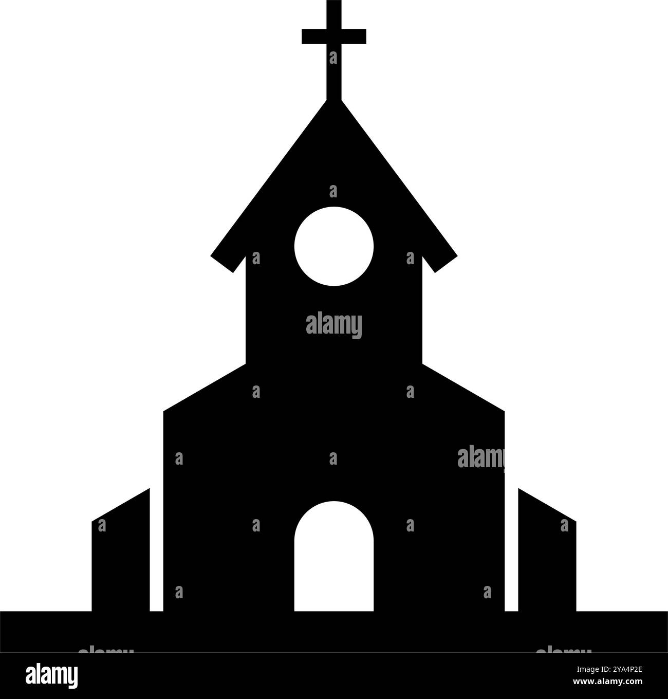 Silhouette of Traditional Church Building. Vector Stock Vector Image ...
