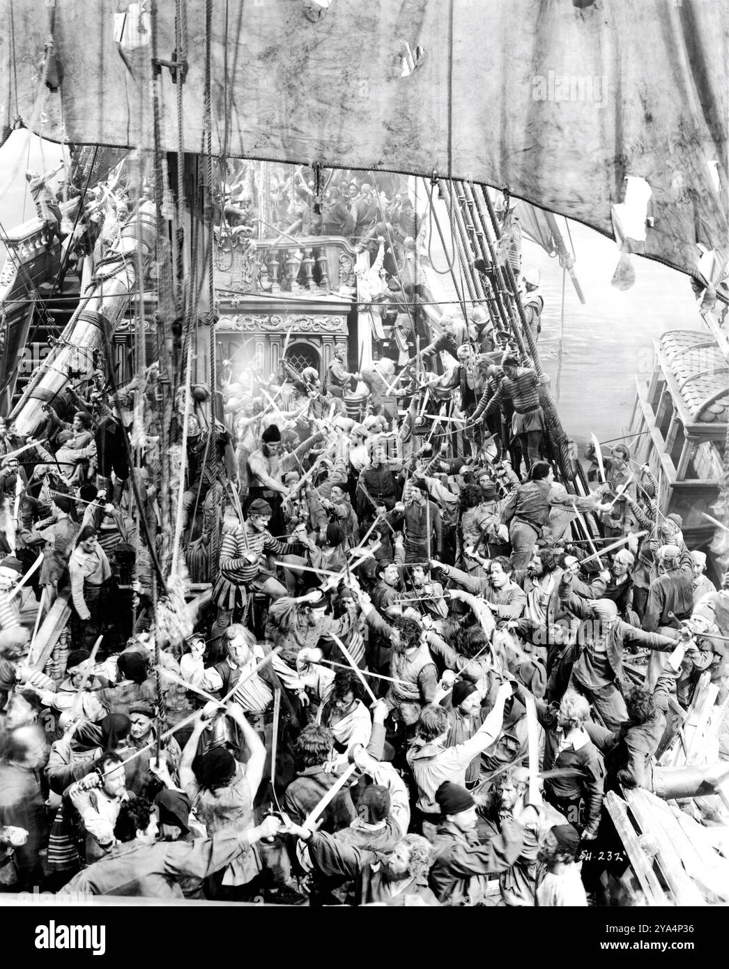 Sea Battle on Galleon Ship in THE SEA HAWK 1940 director MICHAEL CURTIZ ...