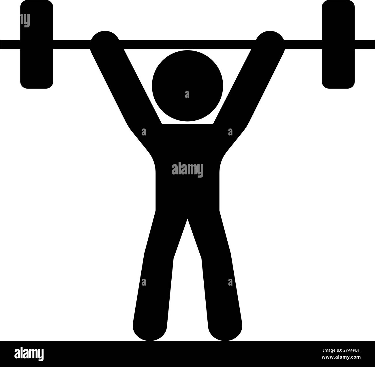 Weightlifter lifting barbell overhead silhouette. Editable vector Stock Vector Image & Art - Alamy
