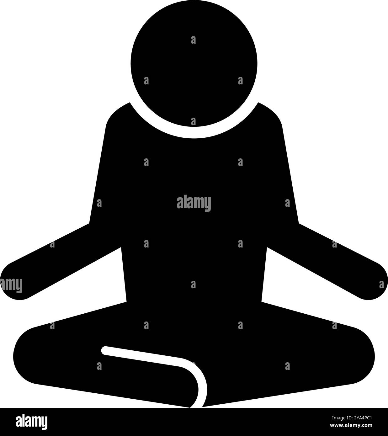 Meditating person silhouette. Meditation. Editable vector Stock Vector ...