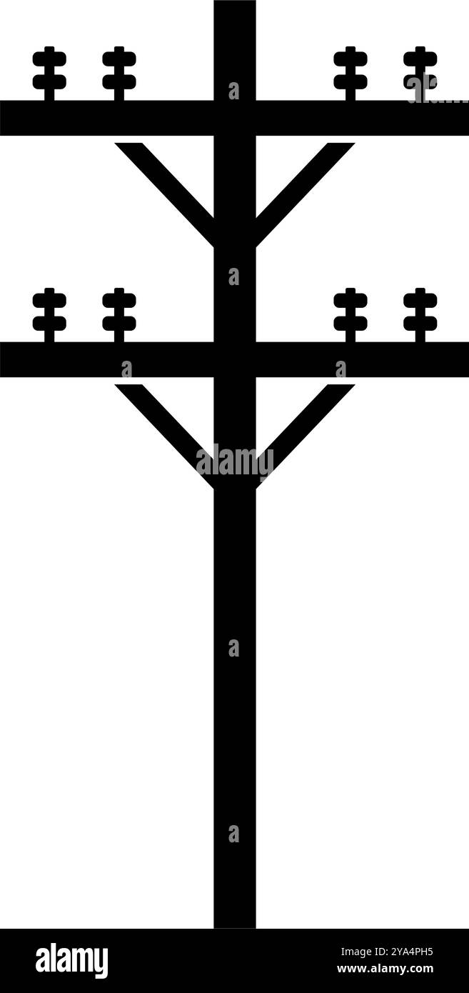Utility pole silhouette icon. Editable vector Stock Vector Image & Art ...