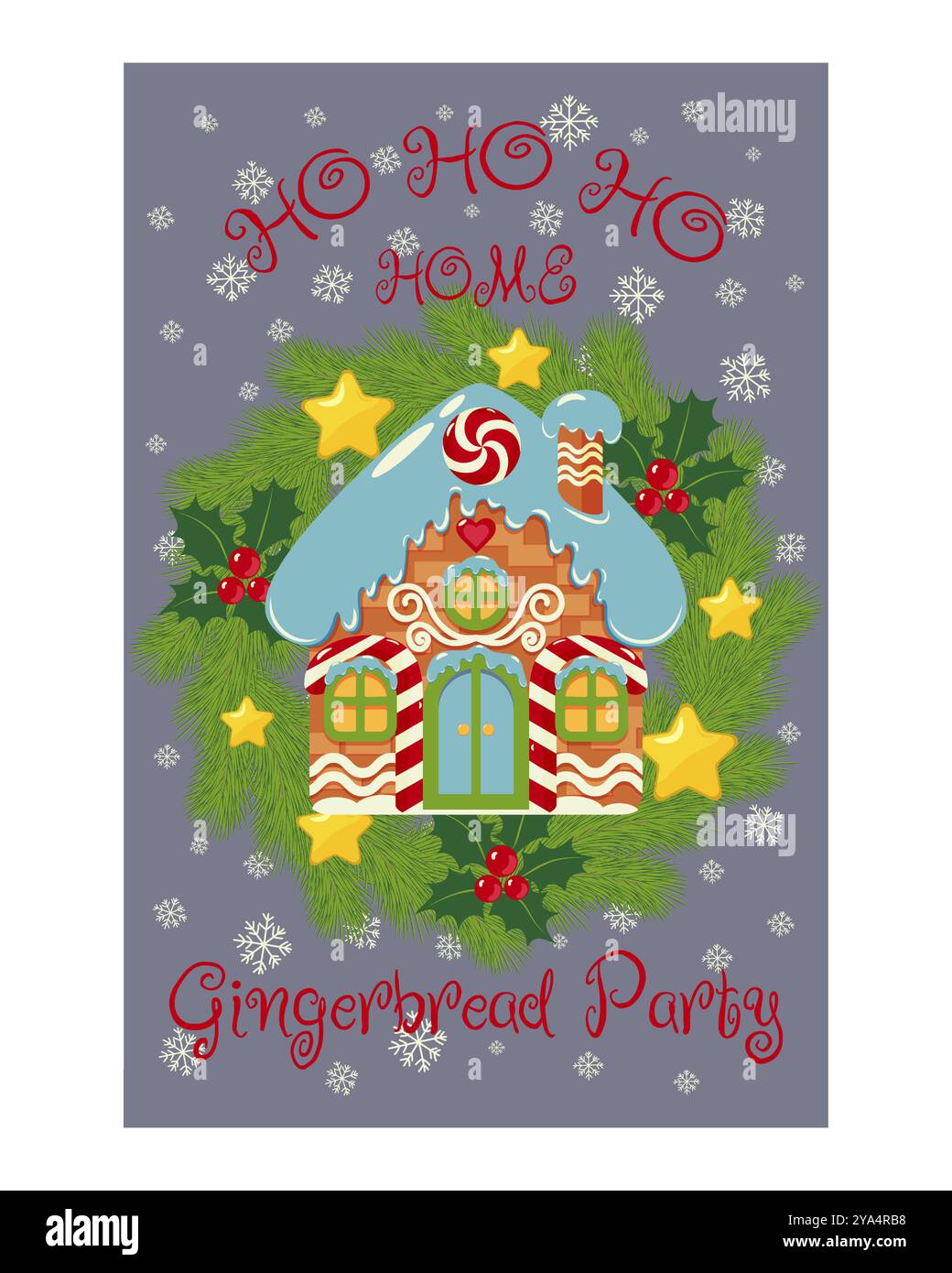 Festive fir wreath gingerbread Stock Vector Images - Alamy