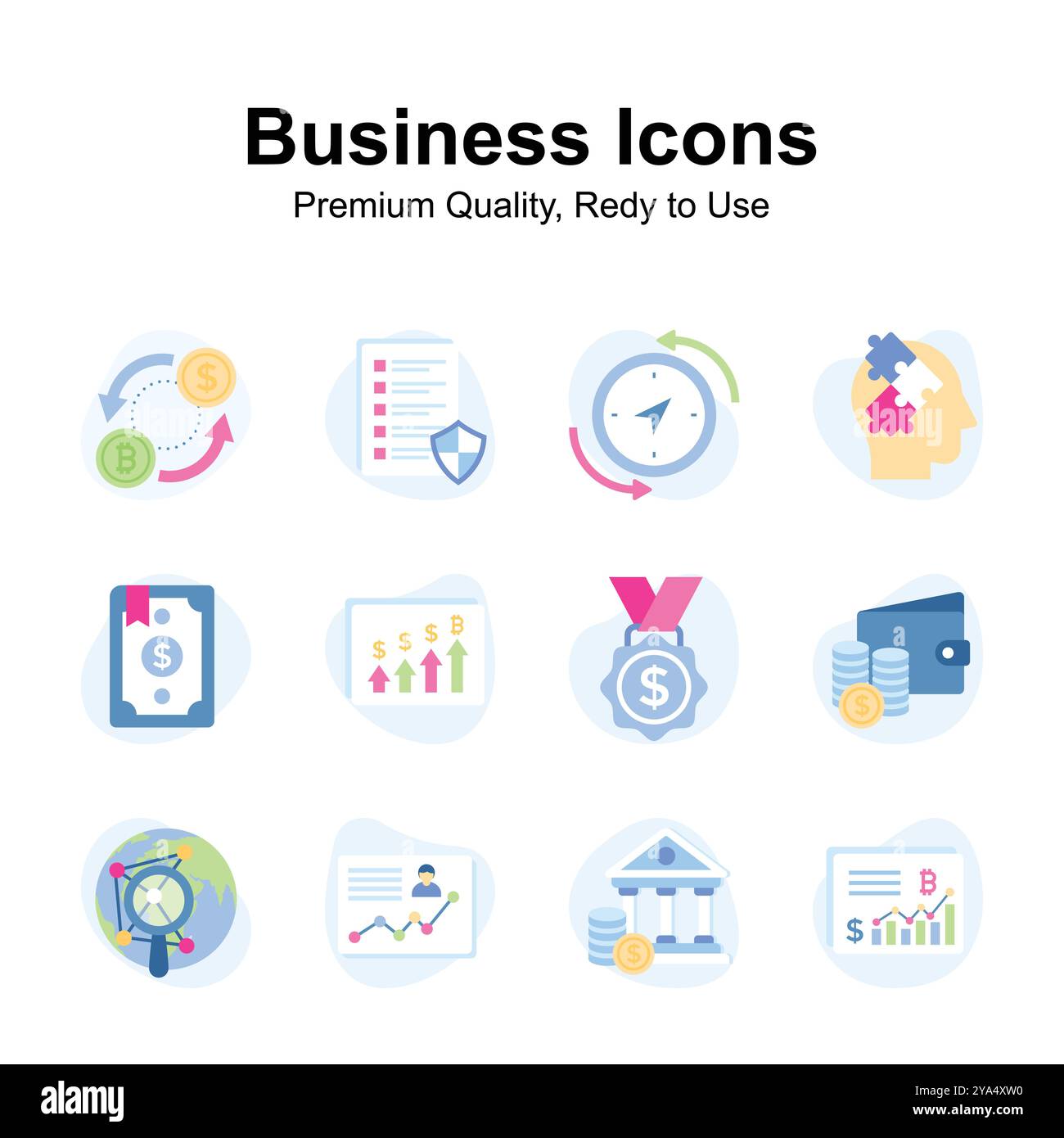 Take a look at this unique and trendy business and finance icons Stock ...