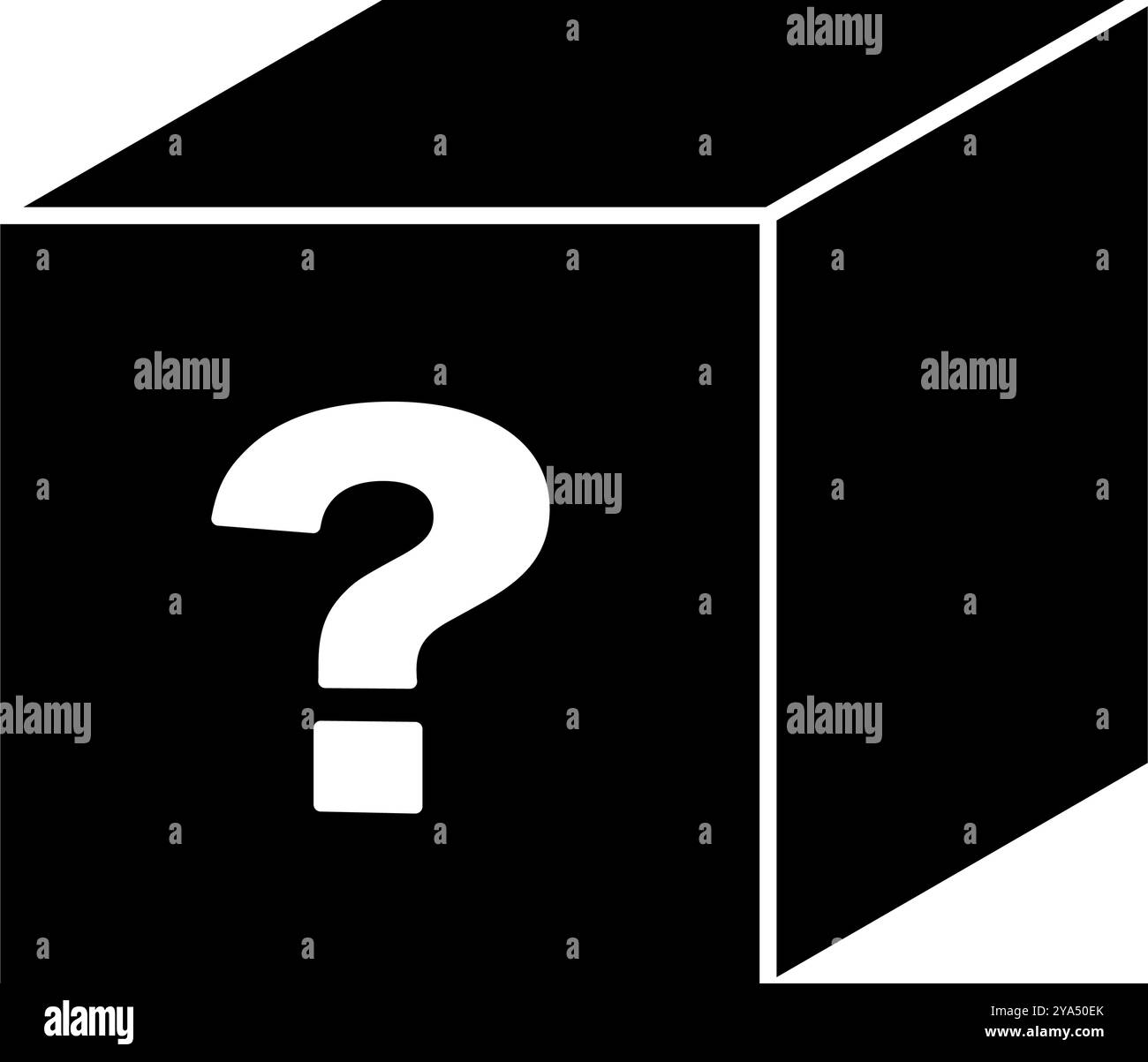 Mystery Box with Question Mark Silhouette Icon. Editable Vector Stock ...