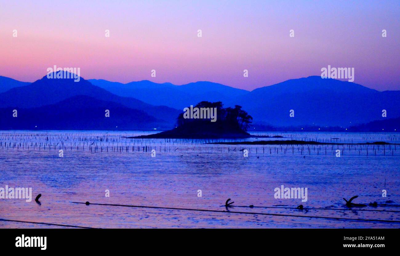 Island at low tide in Suncheon bay, Jeollanamdo, South Korea Stock ...