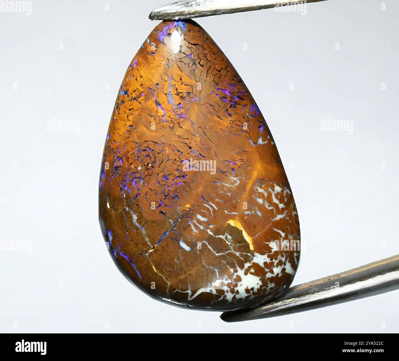 Stunning Natural Gemstone Displaying Rich Amber and Iridescent Patterns ...