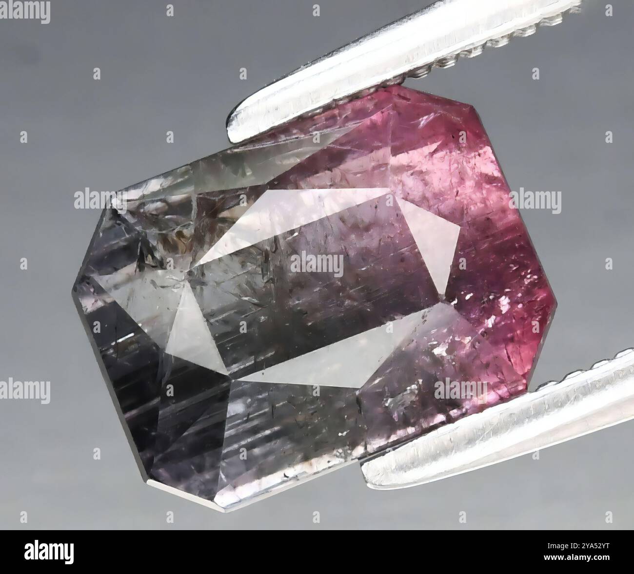 Intricate Multicolored Natural Gemstone with Unique Hexagonal Cut Stock ...