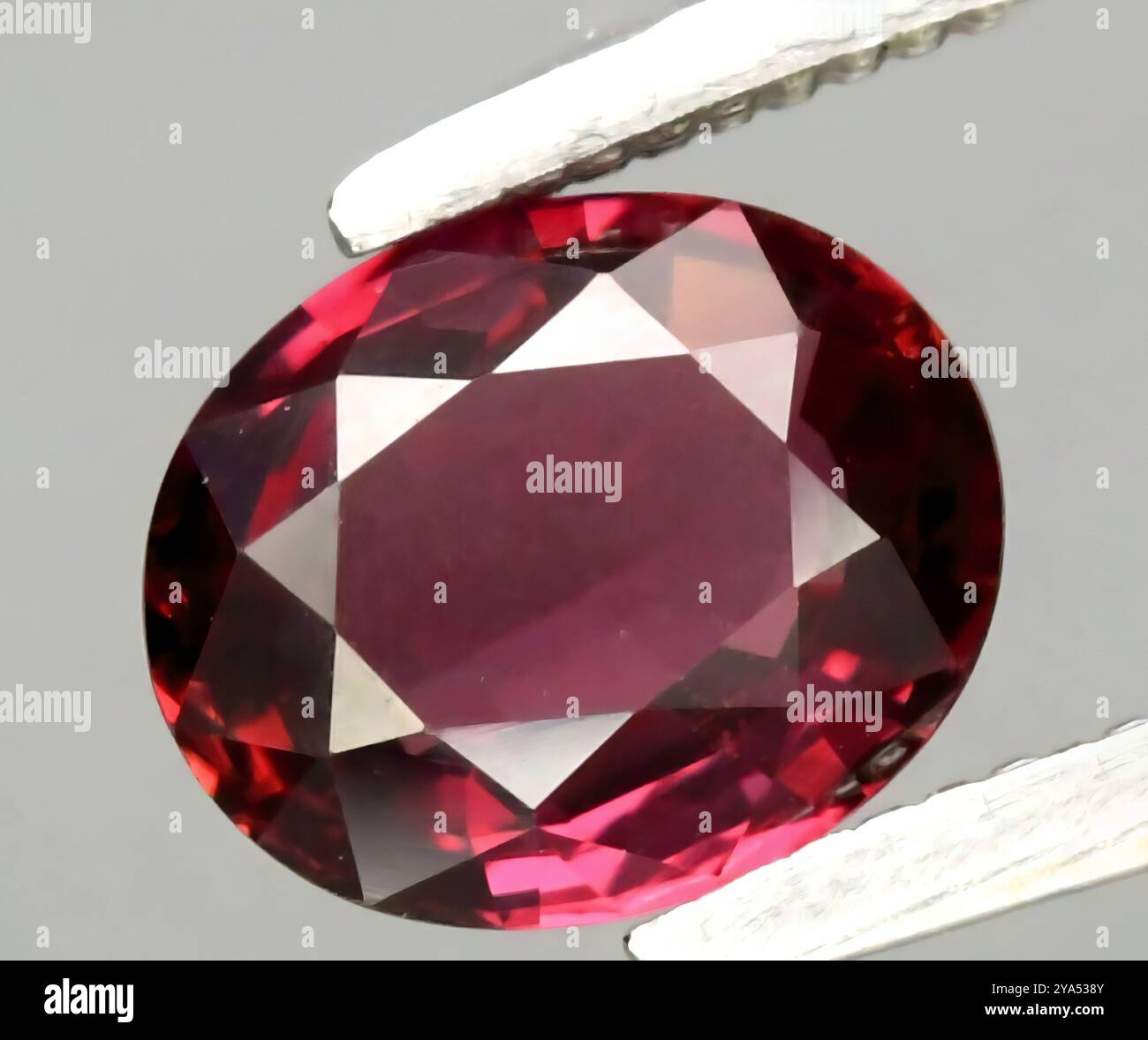 Radiant Oval-Cut Deep Red Natural Ruby Gemstone Captured in Light Stock ...