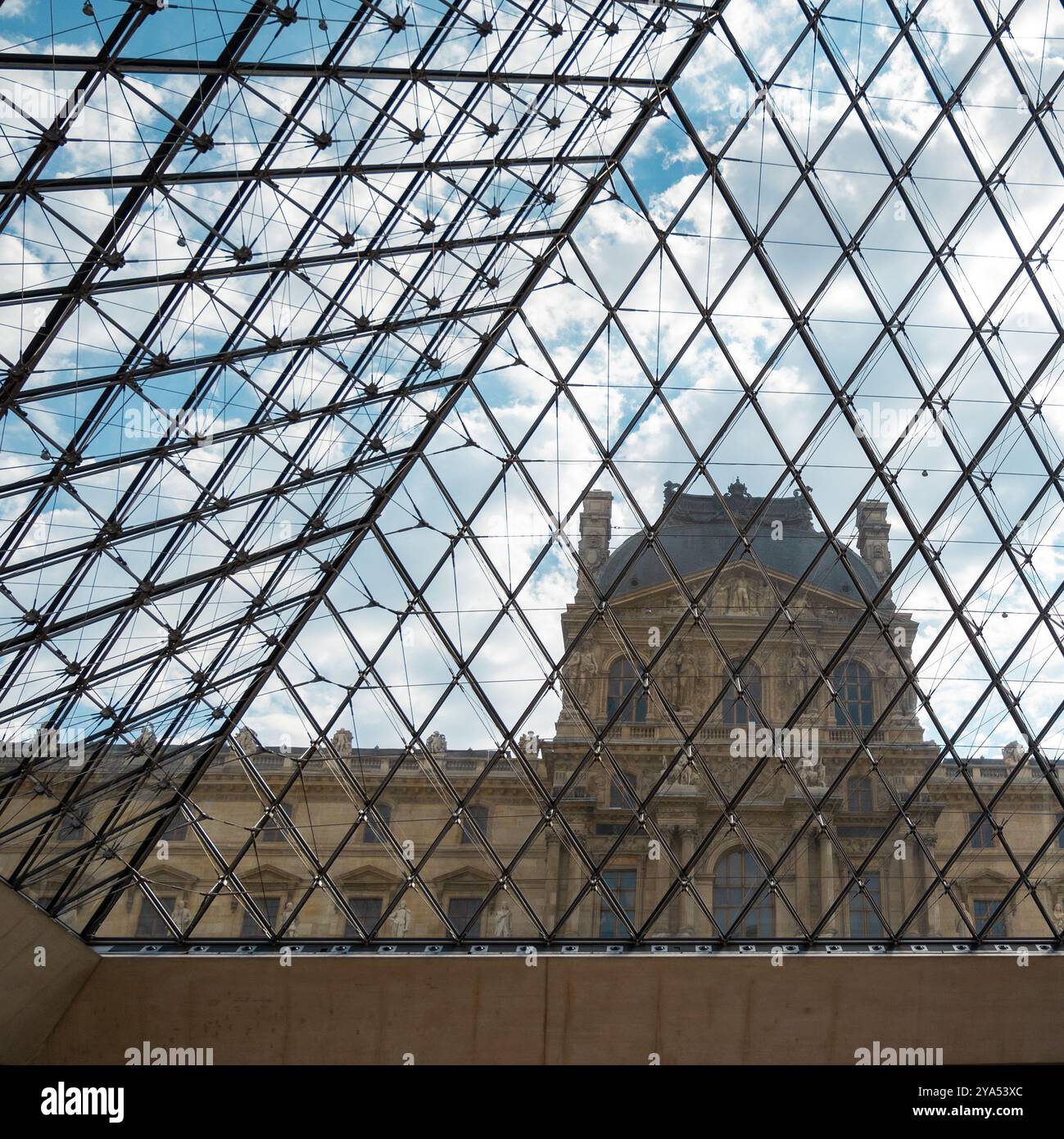Paris, France, August 12 2024 French Louvre Palace with the famous ...