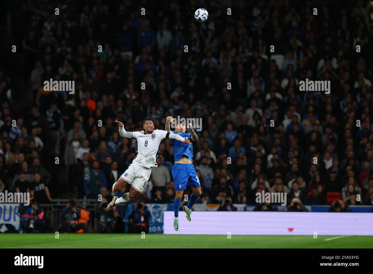 Jude Bellingham of England and Lazaros Rota of Greece - England v ...