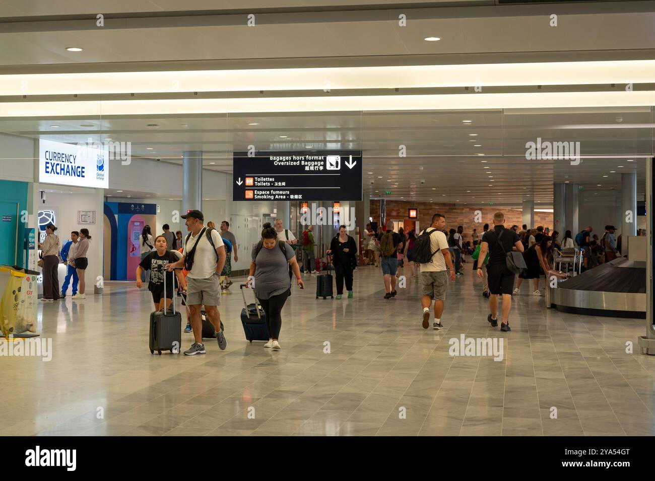 Paris, France August 12 2024 people claiming their baggage at Charles ...