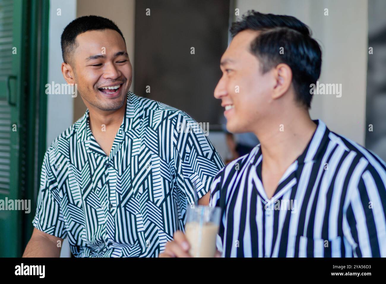 Joyful Conversations Two Close Friends Sharing a Delightful Coffee ...