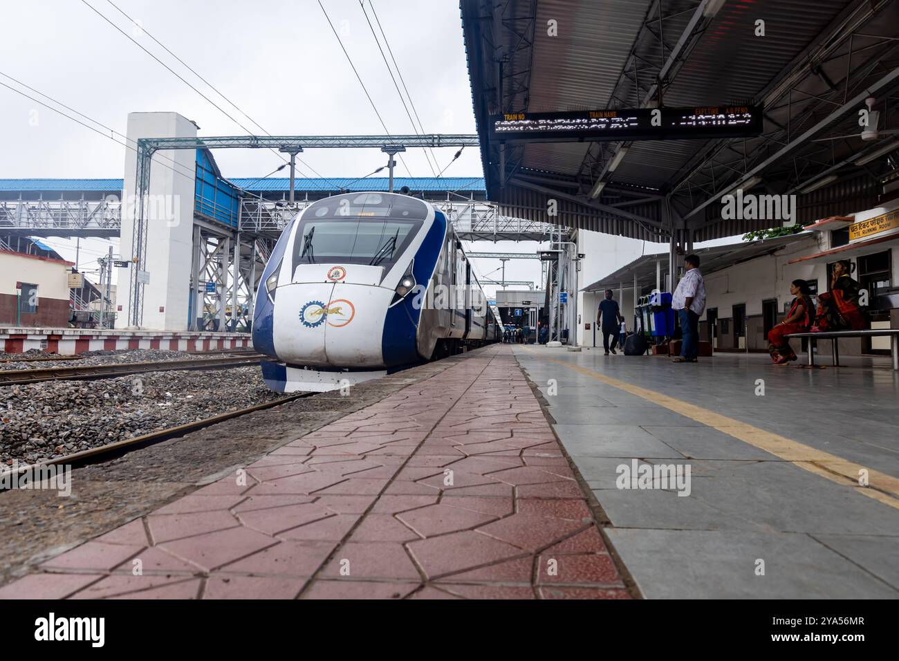 High Speed Passenger Train standing at platform During Daytime from ...