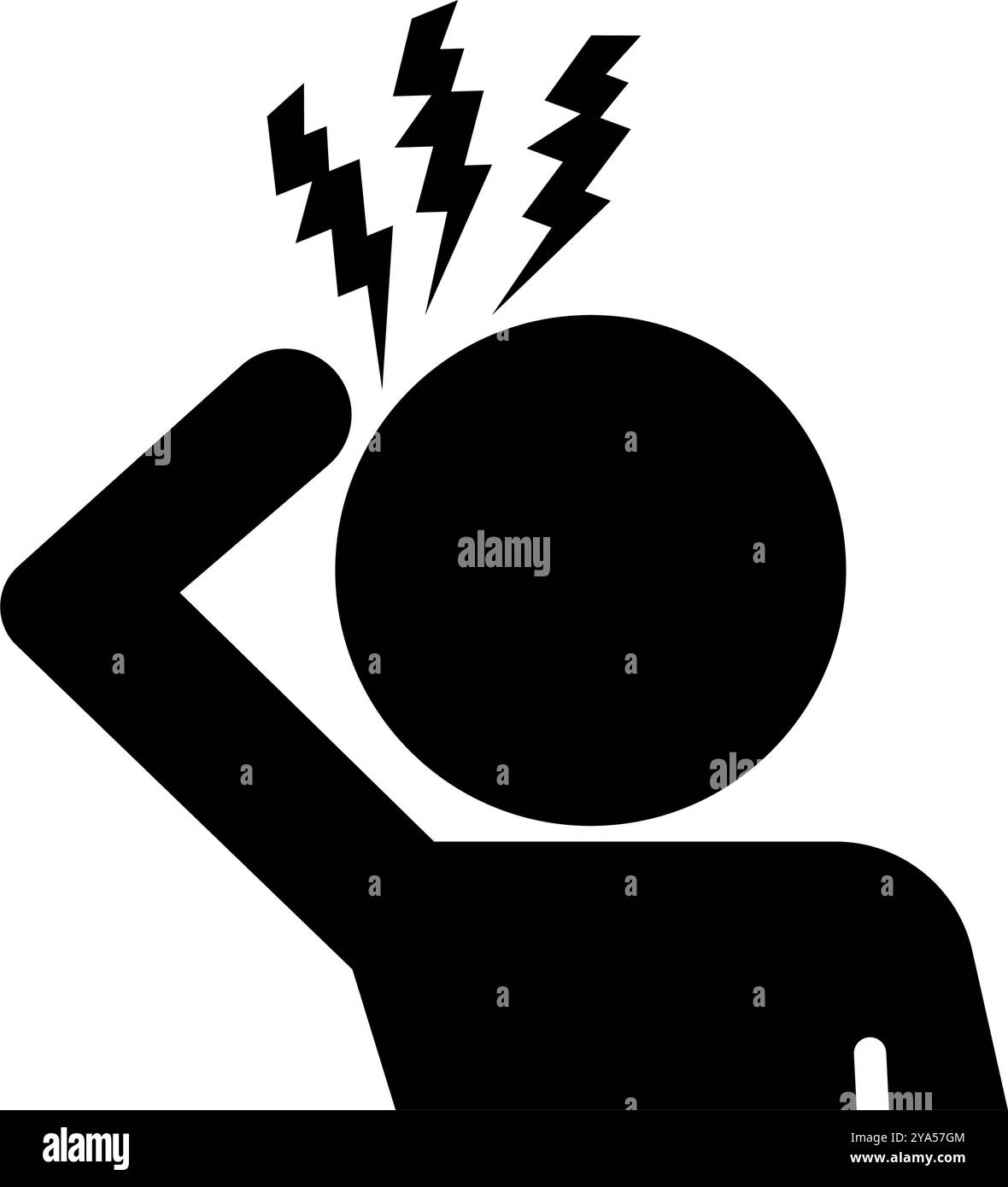 Headache person silhouette icon. Migraine. Editable vector Stock Vector ...