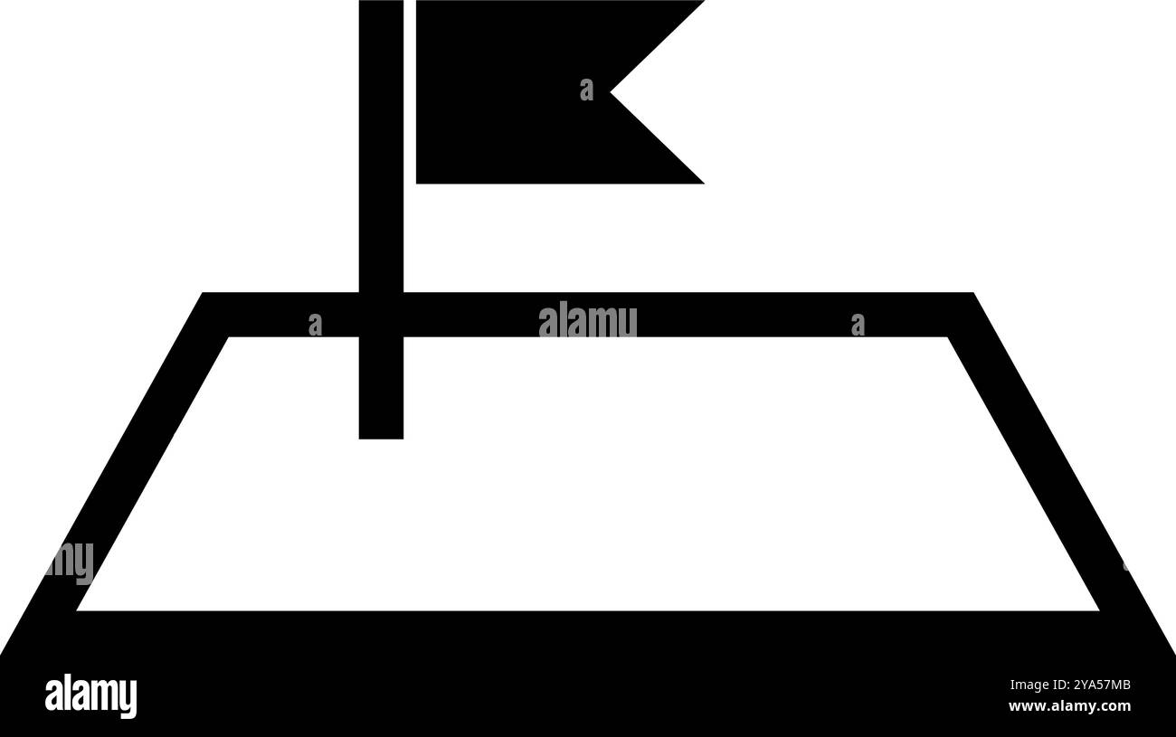 Simple land and flag icon. Editable vector Stock Vector Image & Art - Alamy