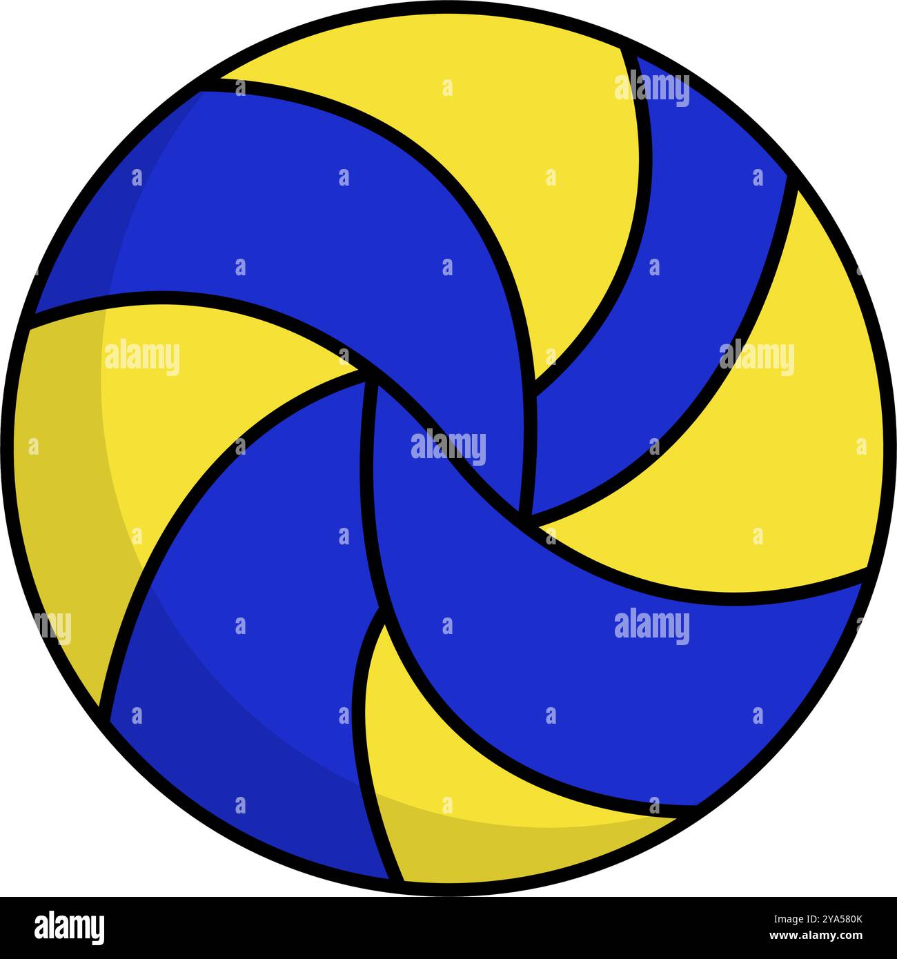Blue and yellow color volleyball. Vector Stock Vector Image & Art - Alamy
