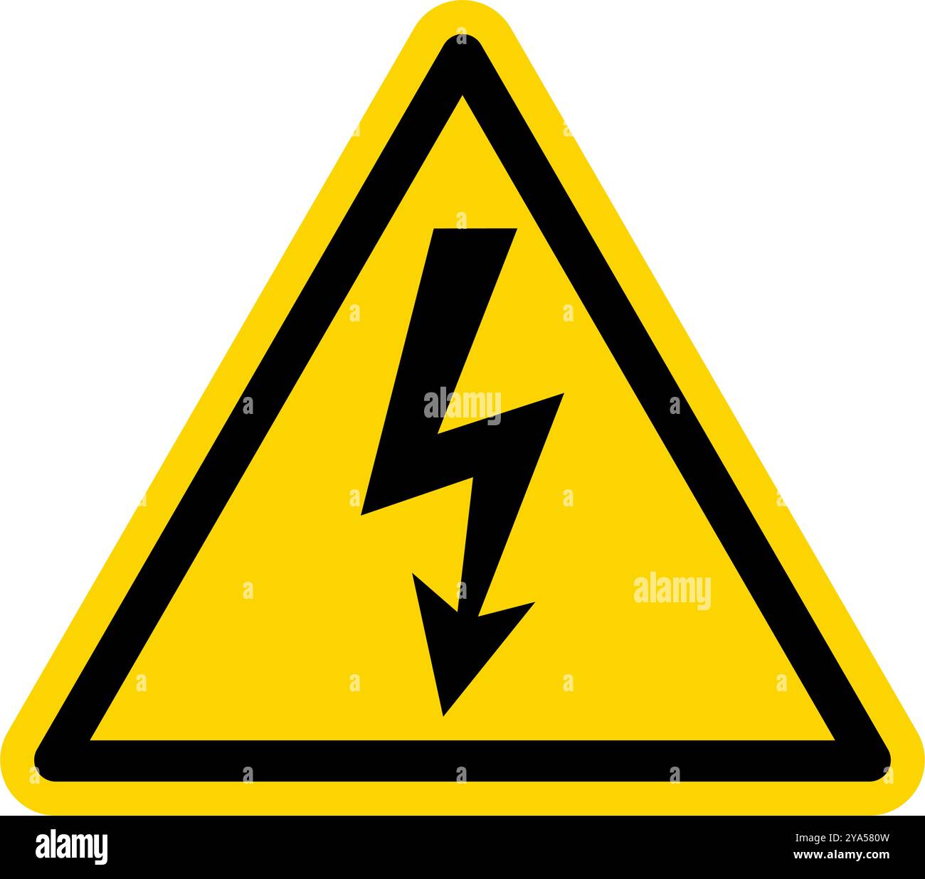 High voltage hazard sign. Electrical warning. Editable vector Stock ...
