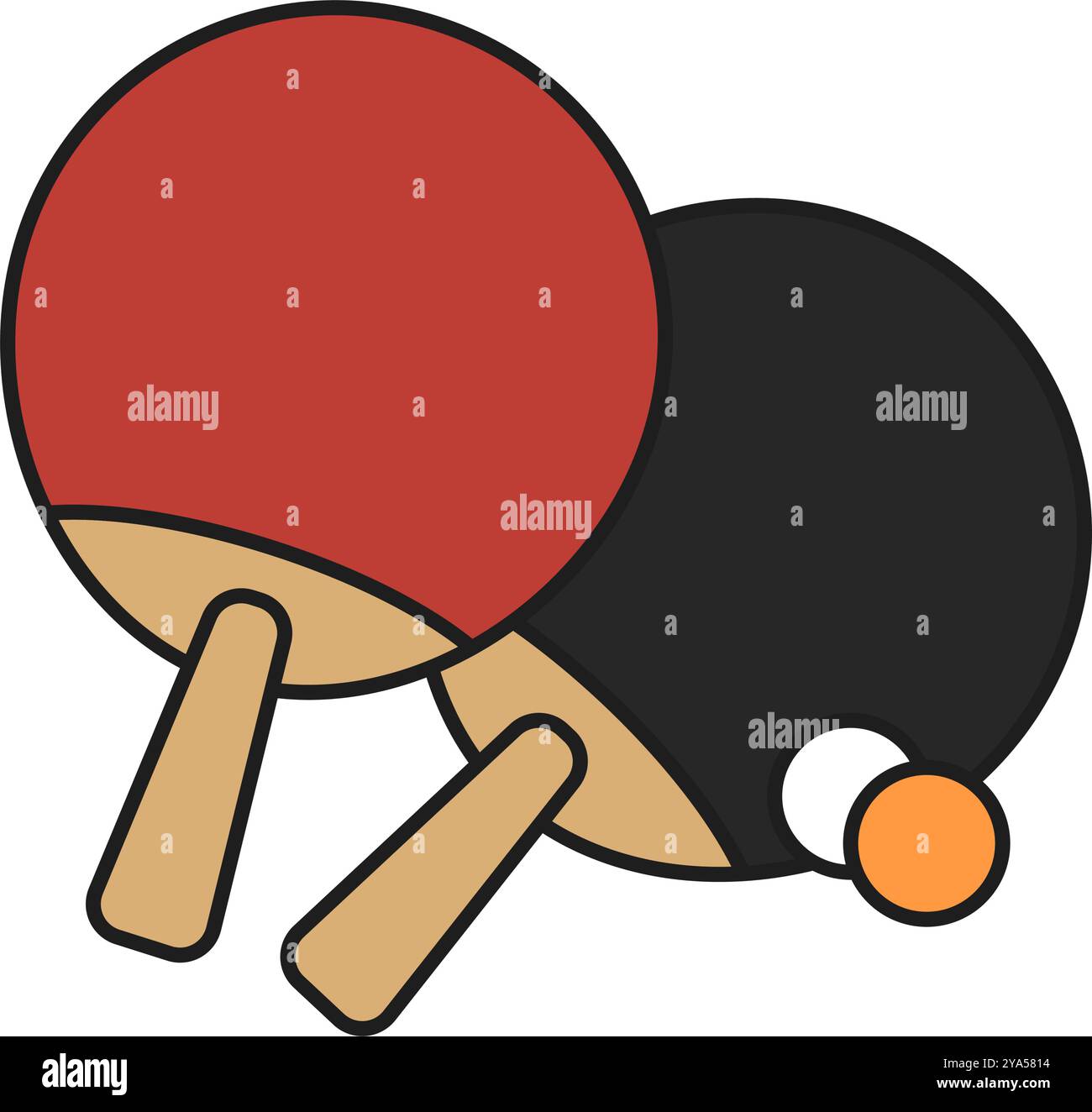 Table tennis racket and ball set. Editable vector Stock Vector Image ...