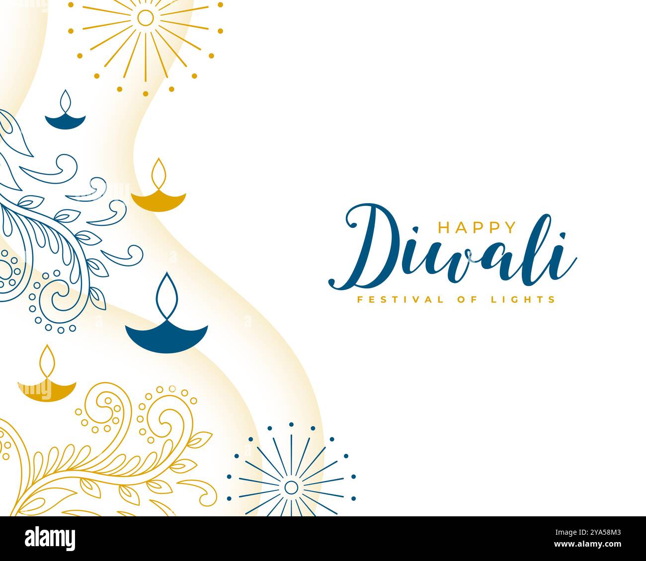 elegant shubh diwali festive card for social media post vector Stock ...