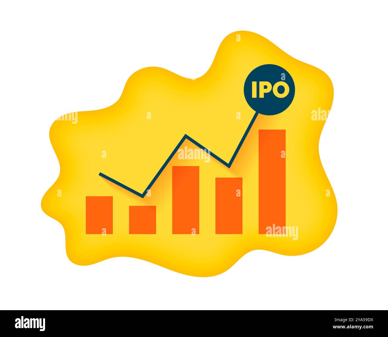 virtual ipo share launch background with financial graph vector Stock ...