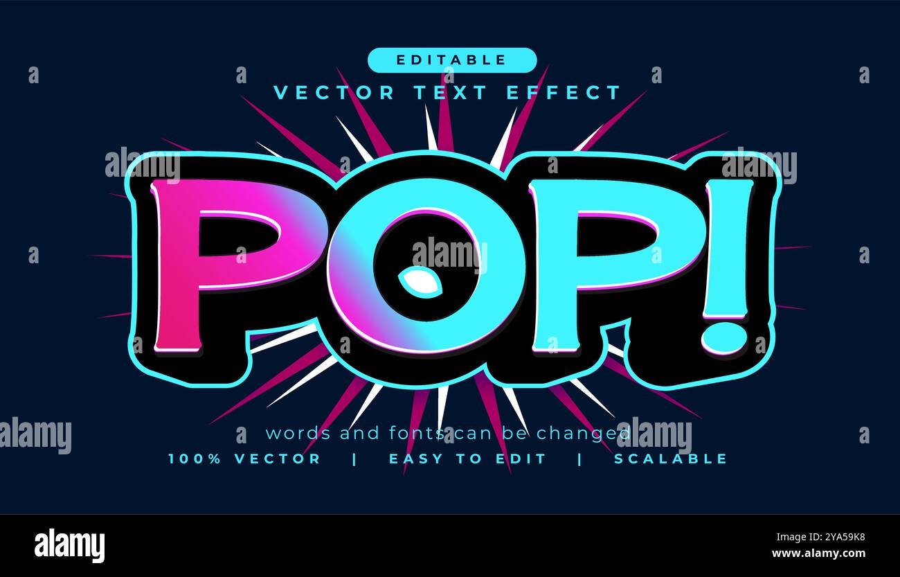 editable pop lettering text effect in comic style vector Stock Vector ...