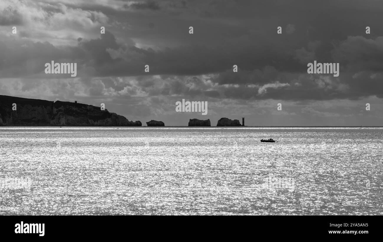 Needles point lighthouse Black and White Stock Photos & Images - Alamy