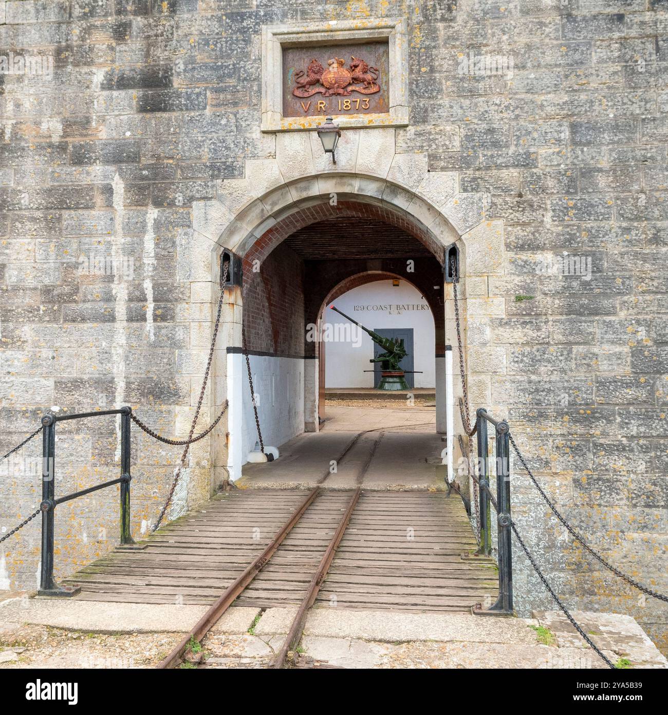 Hurst Castle, Keyhaven, Hampshire, England, UK, entrance gate and ...