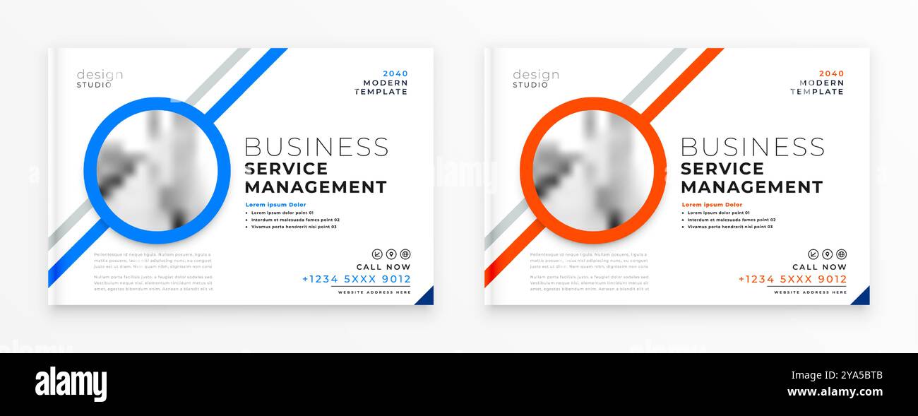 set of modern business brochure template for yearly magazine vector ...