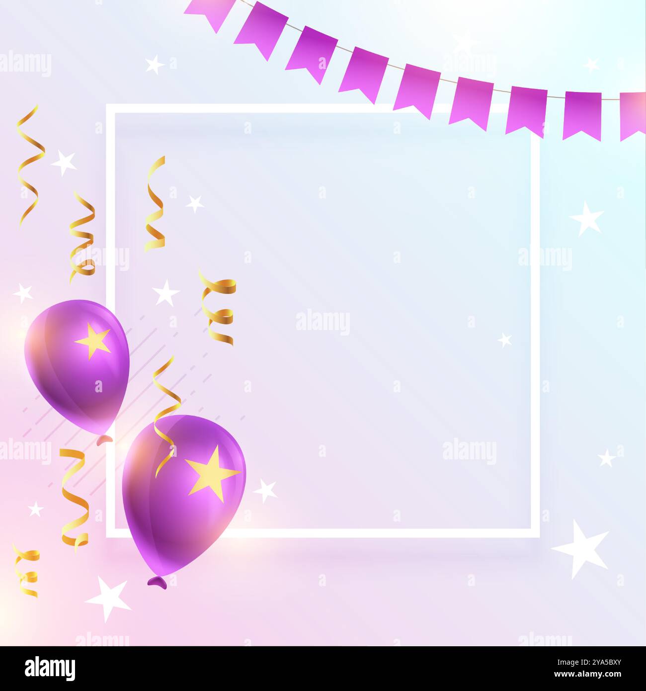 happy birthday party invitation background with text space vector Stock ...