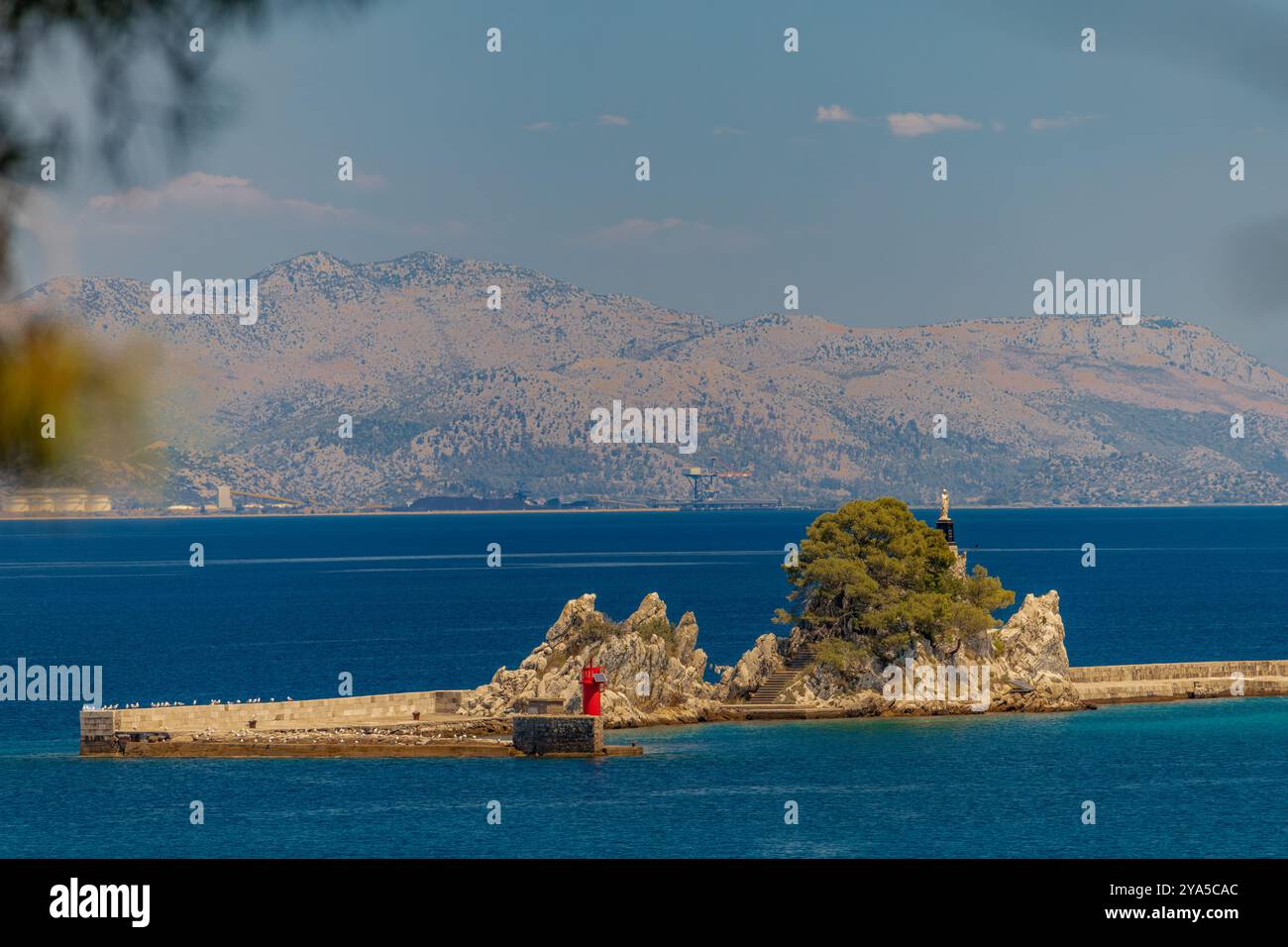 Passenger and cargo port in Trpancia on the Peljesac Peninsula, tourist ...