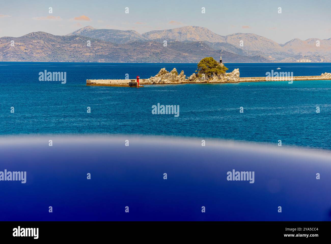 Passenger and cargo port in Trpancia on the Peljesac Peninsula, tourist ...