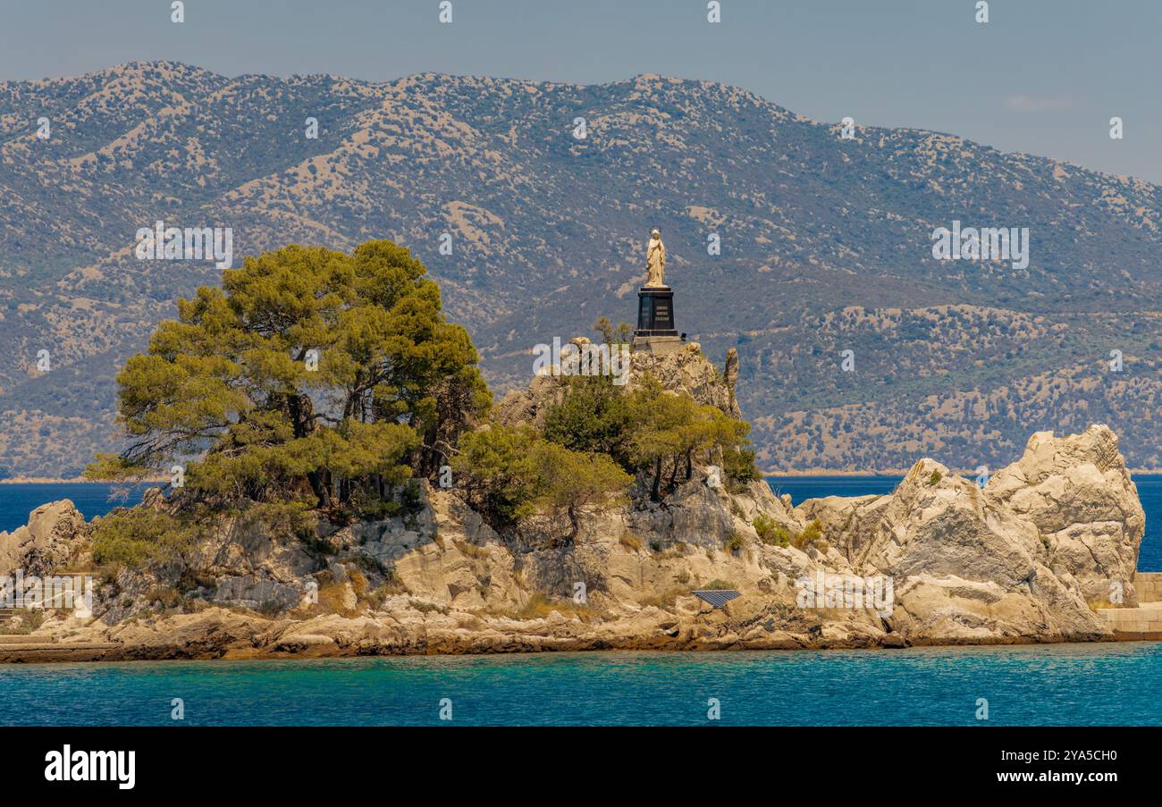 Passenger and cargo port in Trpancia on the Peljesac Peninsula, tourist ...