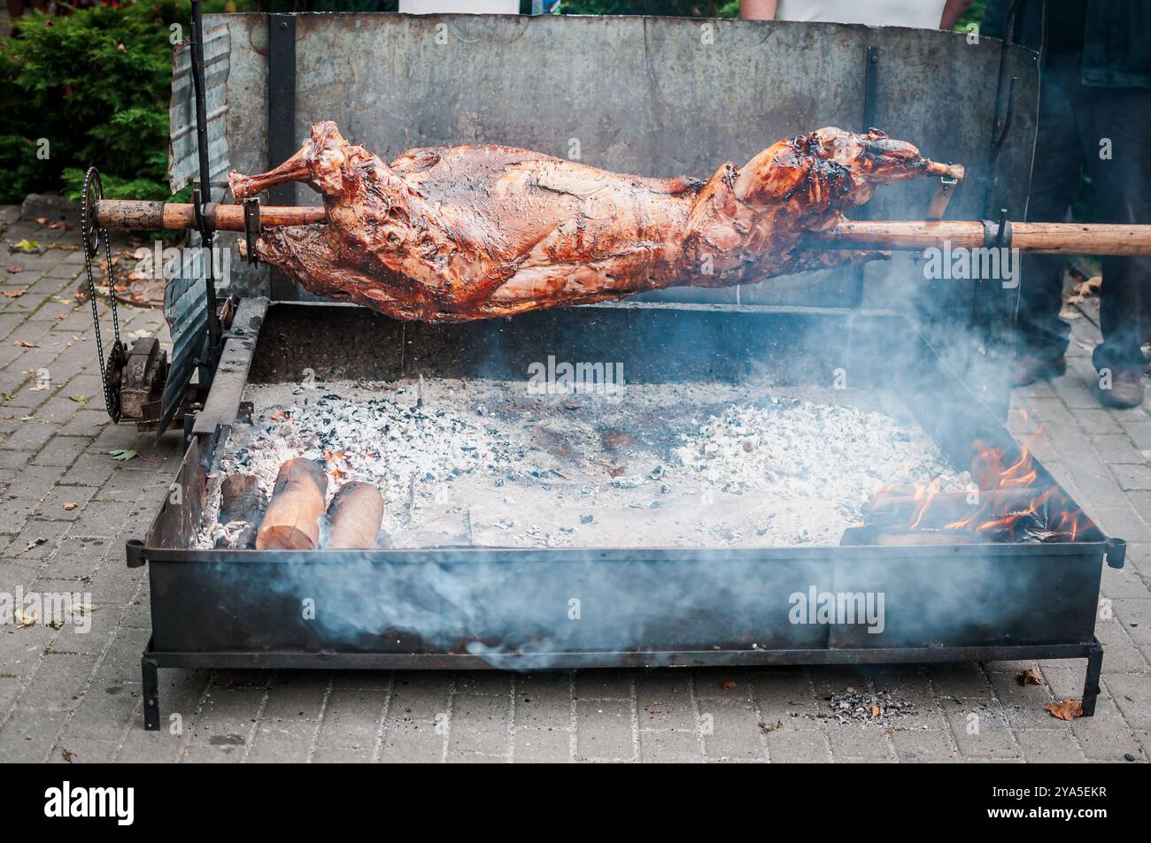 Pig cooking over open fire hi-res stock photography and images - Alamy