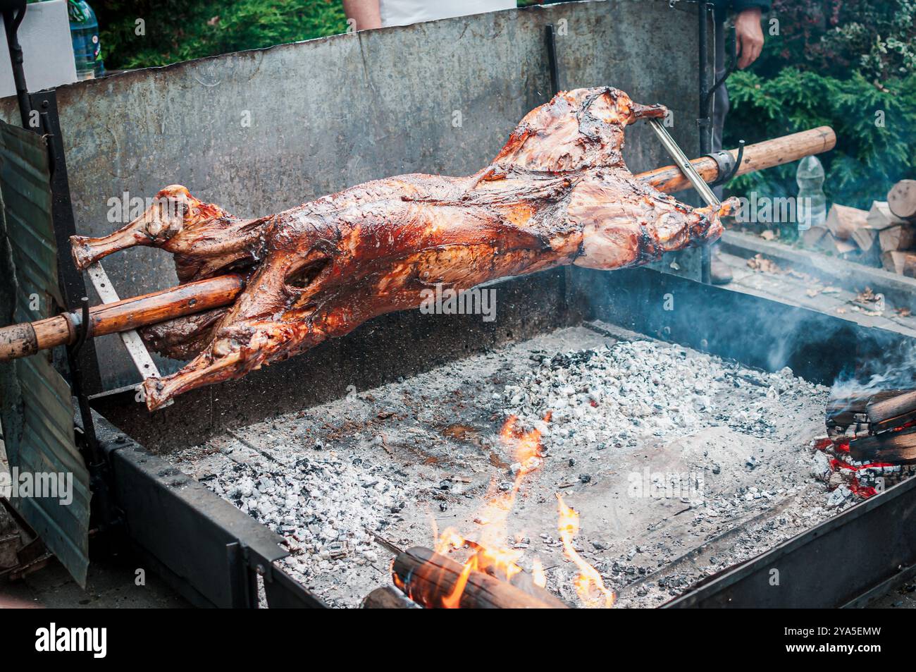 Spit roast lamb hi-res stock photography and images - Alamy