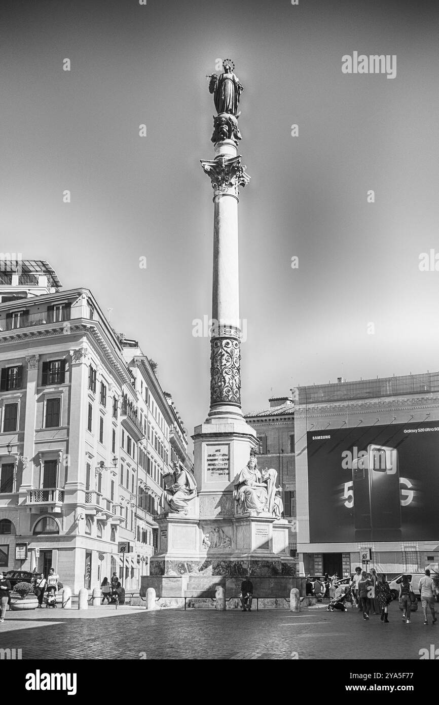 ROME - MAY 24: The Column of the Immaculate Conception, depicting the ...