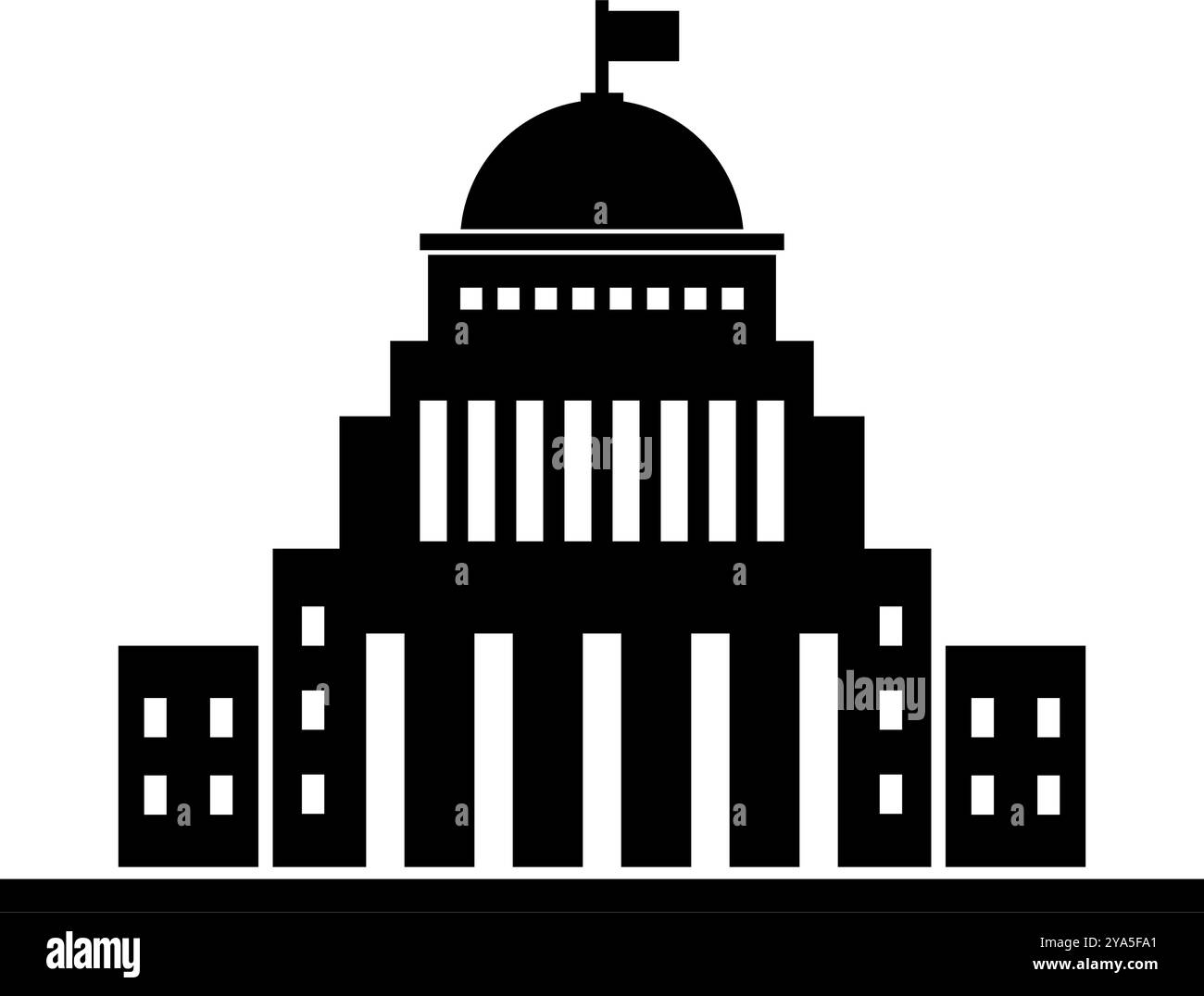 Government building silhouette icon. Editable vector Stock Vector Image ...