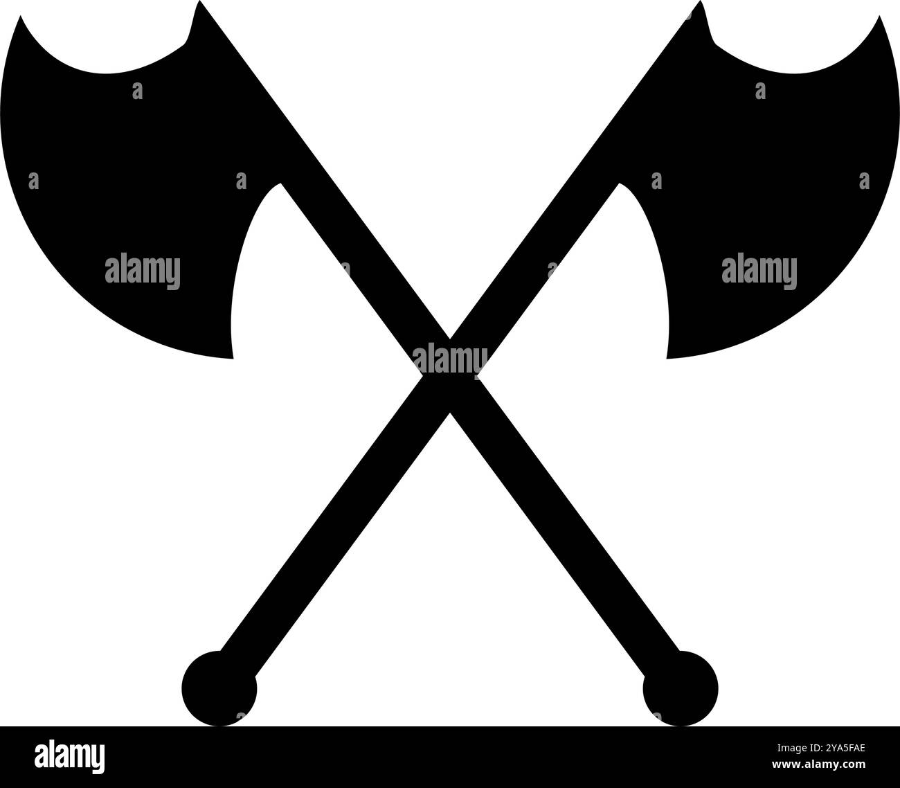 Crossing axe silhouette icon. Editable vector Stock Vector Image & Art ...