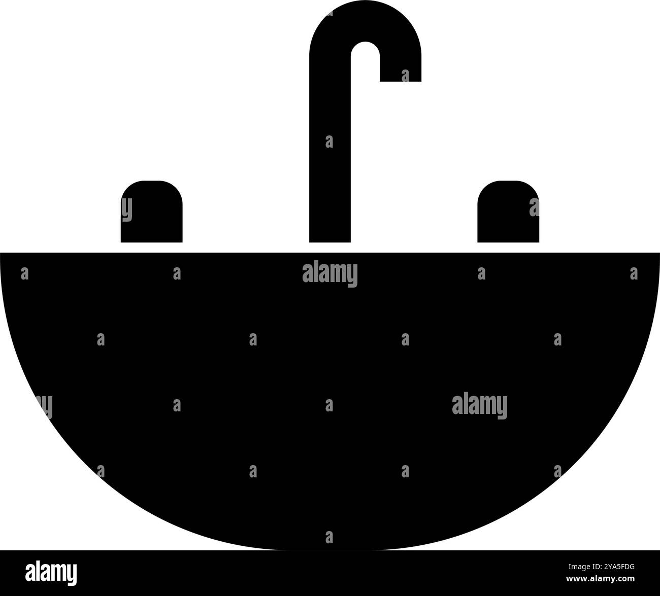 Simple basin silhouette icon. Washbasin silhouette icon. Editable ...