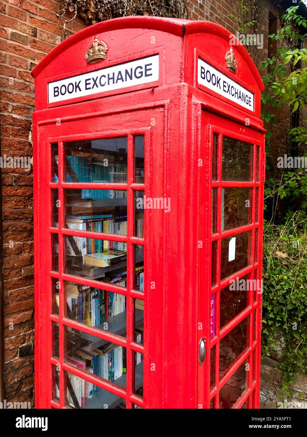 A book exchange in a converted telephone box in the village of ...