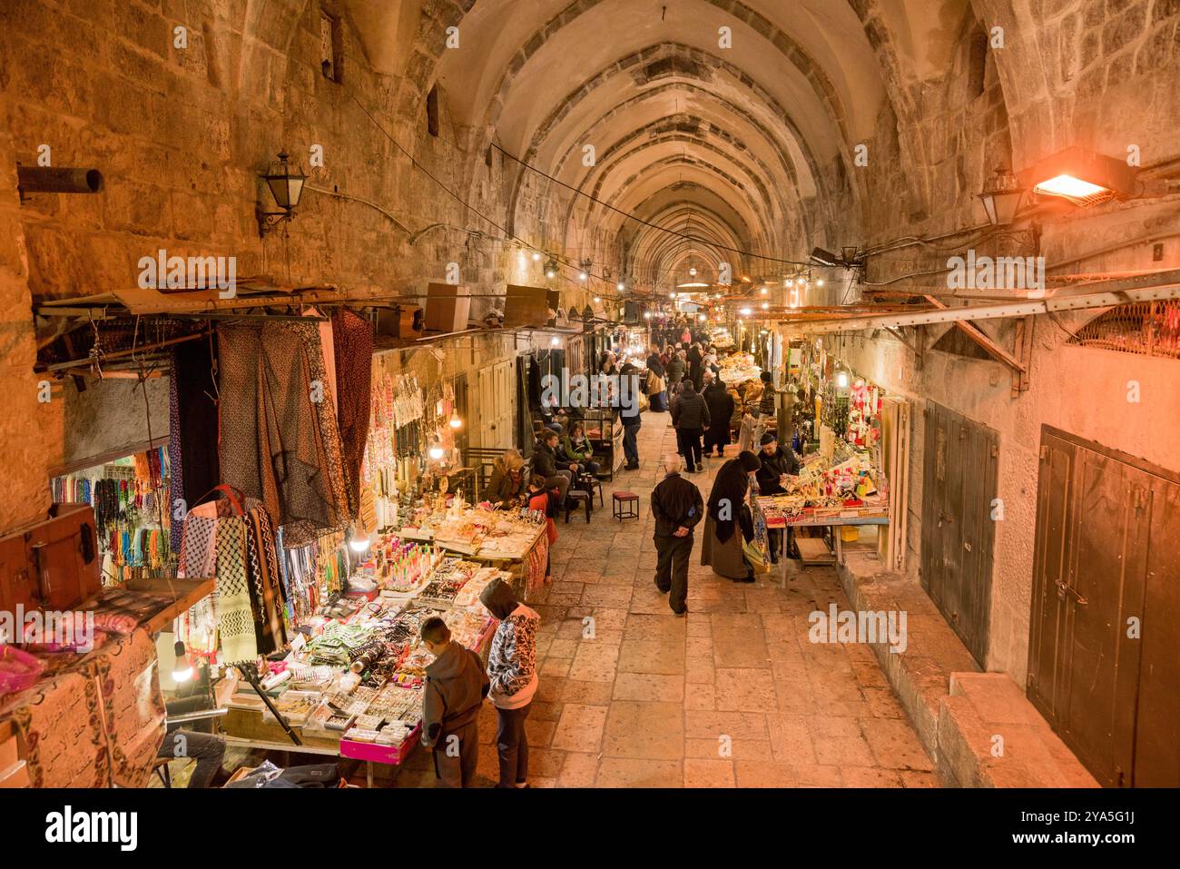 The Arabic suq in the historic old city of Jerusalem, Israel., Middle ...