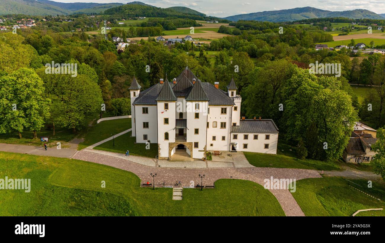 Aerial View of Historic Castle in Grodziec, Poland Surrounded by ...