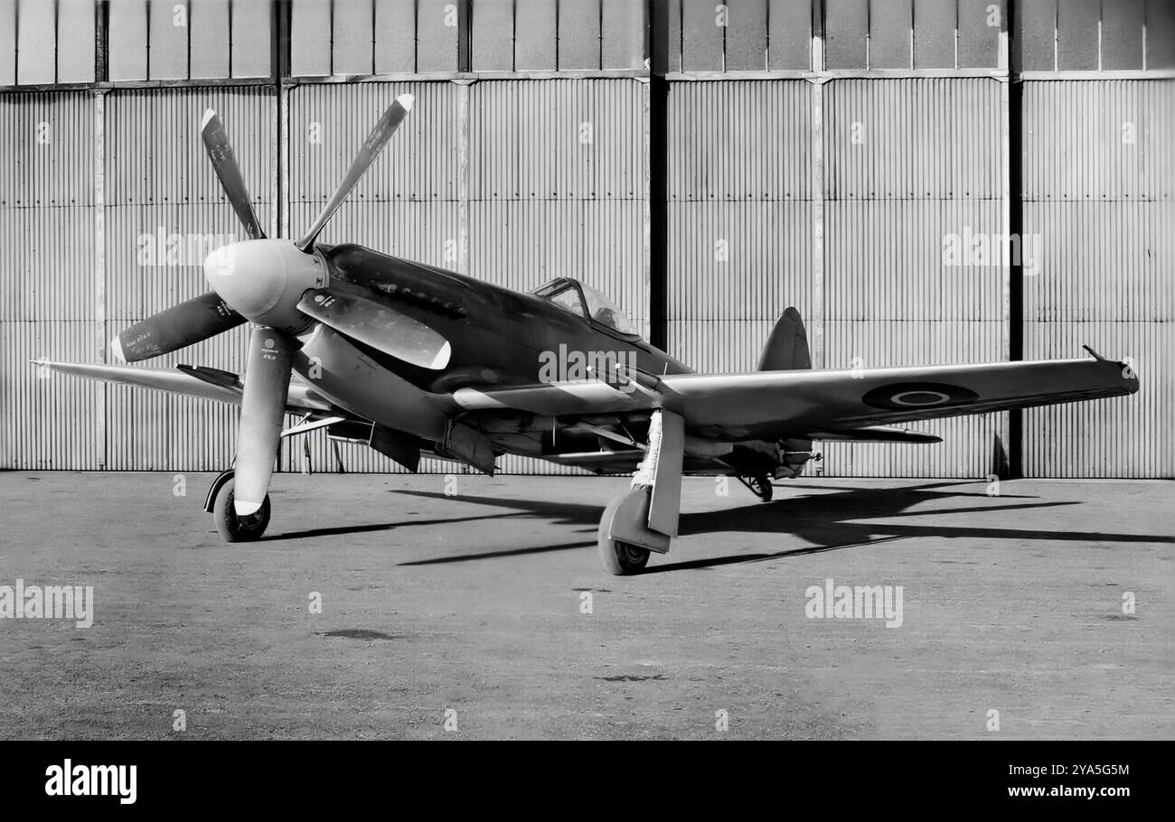 A Supermarine Seafang, a British Rolls-Royce Griffon–engined fighter ...