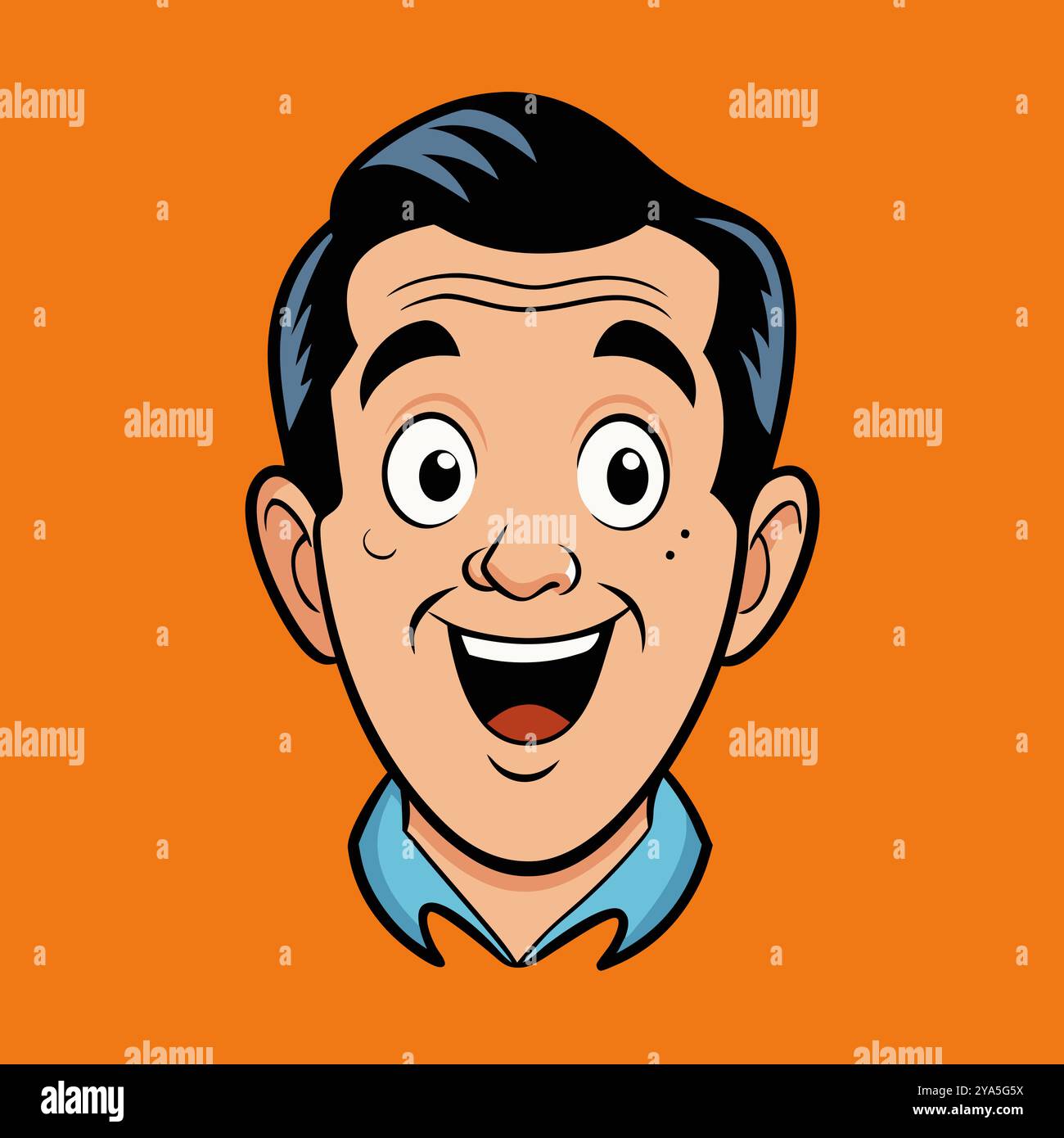 Face of an admiring or surprised young man. Retro pop art comic style ...