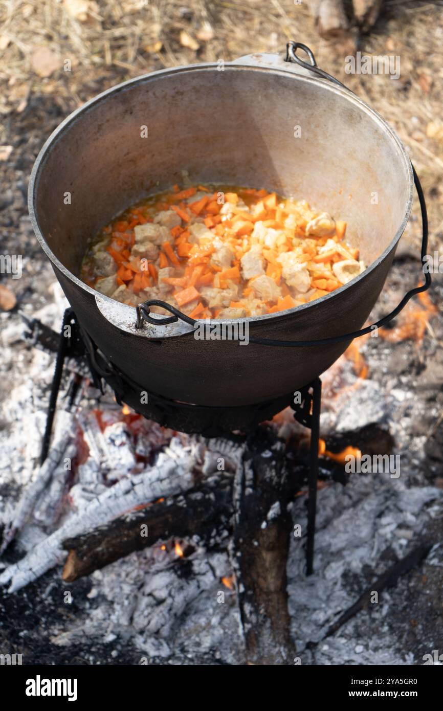 Carrots meat stewed in cauldron hi-res stock photography and images - Alamy