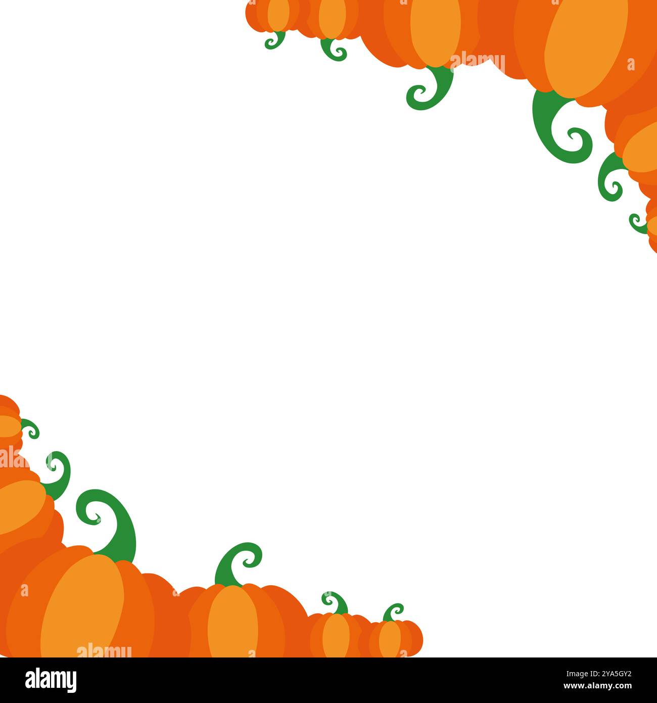 Pumpkin color design square template frame. Vector cartoon ...