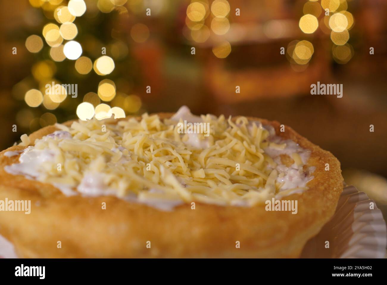 deep fried langos at christmas market Stock Photo - Alamy