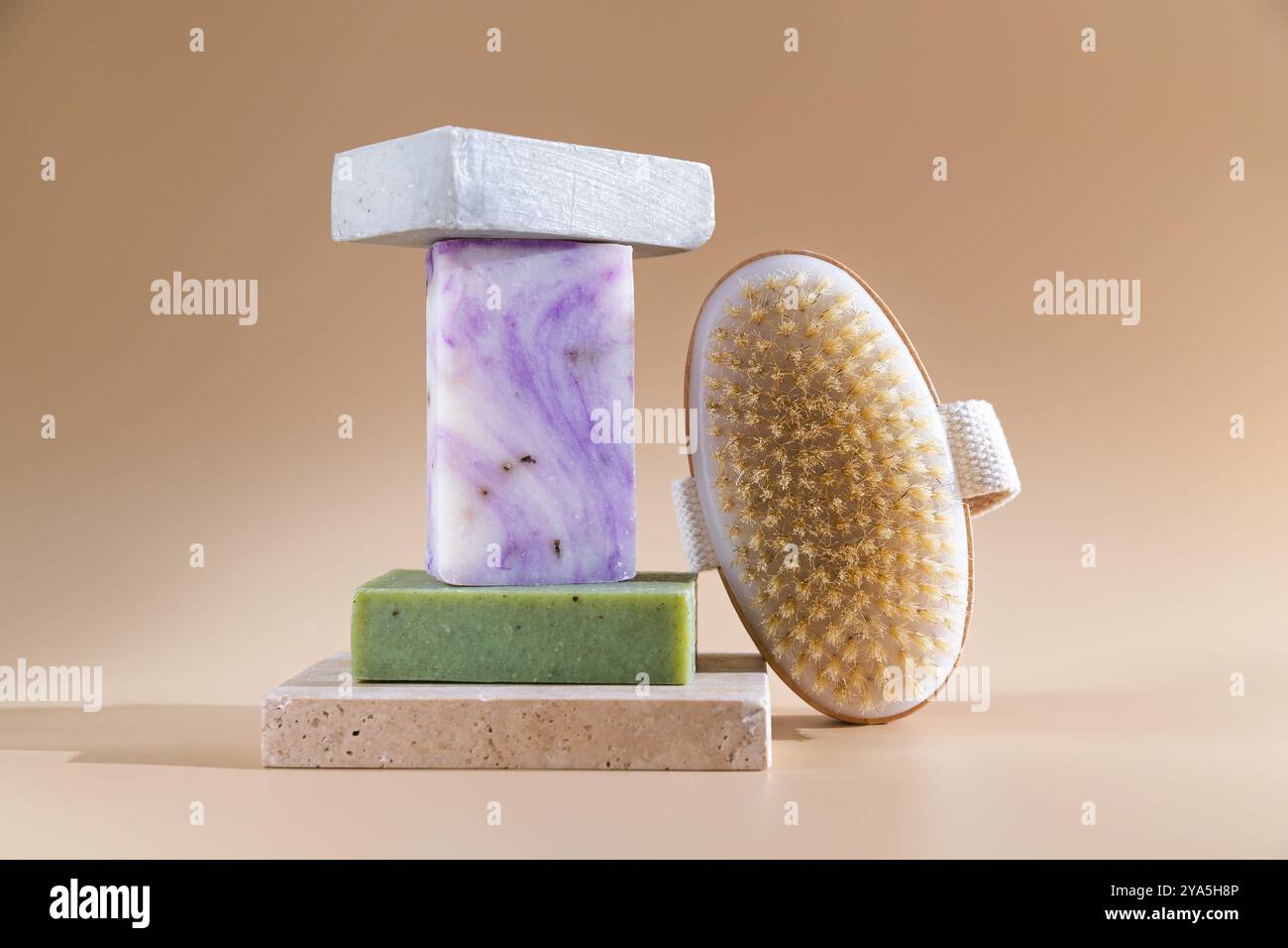 Minimalist still life with natural handmade soap Stock Photo - Alamy