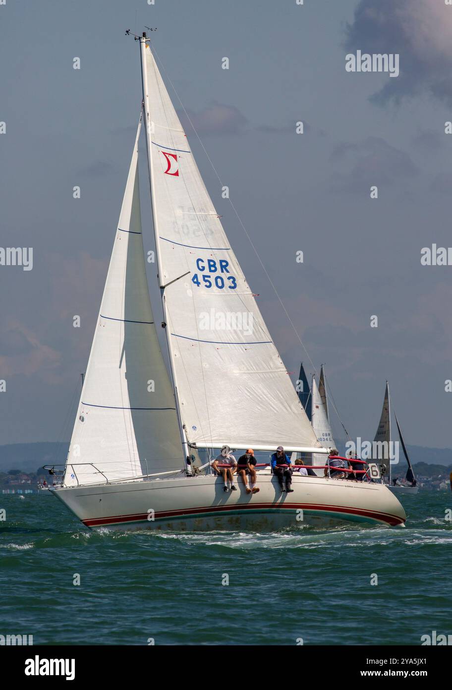 Cowes Week 2024 - yacht racing, Sigma 33 class yacht sailing in the ...